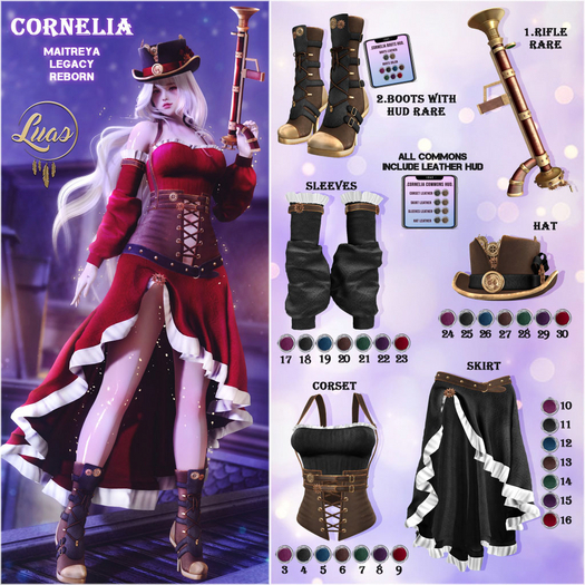 Second Life Marketplace - Luas Cornelia - BLACK SET + RARES (Legacy)