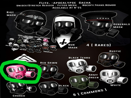 Second Life Marketplace - FLite.-Apocalypse Mask ( Common ) Pink