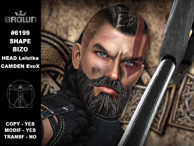Second Life Marketplace - 6199 SHAPE BIZO HEAD Lelutka CAMDEN EvoX