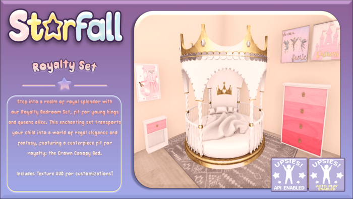 Second Life Marketplace - [Starfall] Royalty Bedroom Set