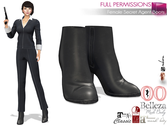 Second Life Marketplace - Full Perm Secret Agent Boots None Rigged ...