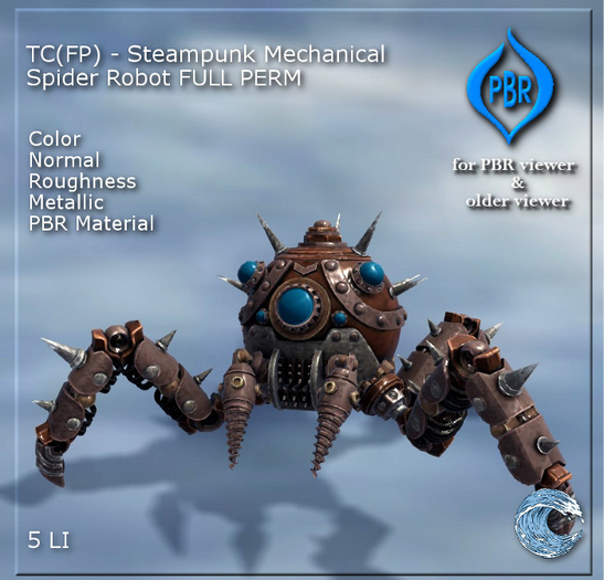 Second Life Marketplace - TC(FP) - Steampunk Mechanical Spider Robot ...