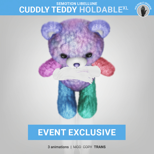 Second Life Marketplace - SEmotion Libellune Cuddly Teddy XL Holdable ...