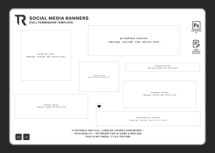 Second Life Marketplace - [TR] FREE Social Media Banners