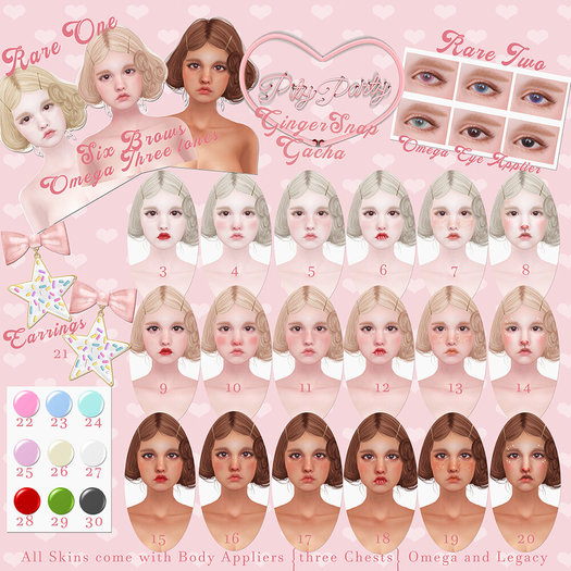 Second Life Marketplace - 2 [ Pity Party ] GingerSnap DollEyes Gacha RARE