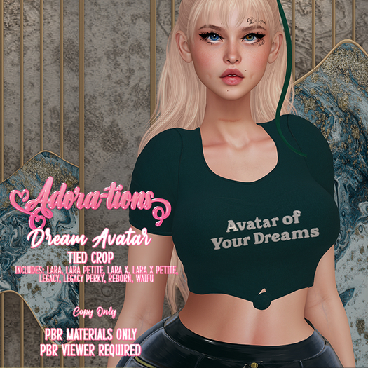 Second Life Marketplace - Adora-tions - Dream Avatar Tied Crop