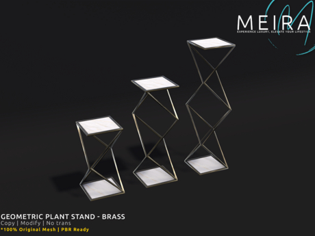 Second Life Marketplace - Meira Geometric Plant Stand - Brass
