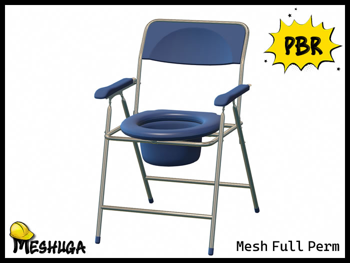 Second Life Marketplace - Meshuga PBR Medical Commode Chair FULL PERM MESH