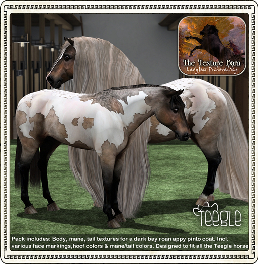 Second Life Marketplace - Texture Barn: Dk Bay Roan Appy Pinto for ...