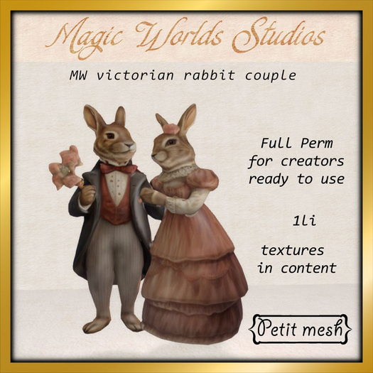 Second Life Marketplace - MW victorian rabbit couple FullPerm