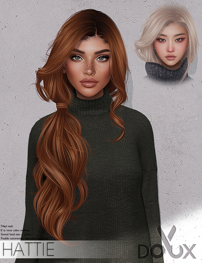Second Life Marketplace - DOUX - Hattie hairstyle [BLOGGER PACK]