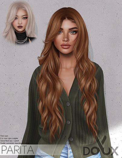 Second Life Marketplace - DOUX - Parita hairstyle [BLOGGER PACK]