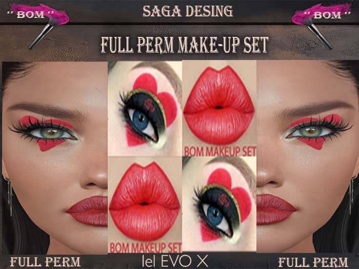 Second Life Marketplace - SaGa Design Full Perm GLAM LIPSTICK SET ''BOM ...