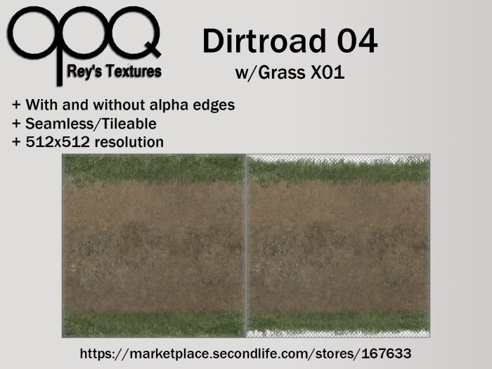 Second Life Marketplace - Rey's Dirtroad 04 Grass X01 - Dirt Road or ...