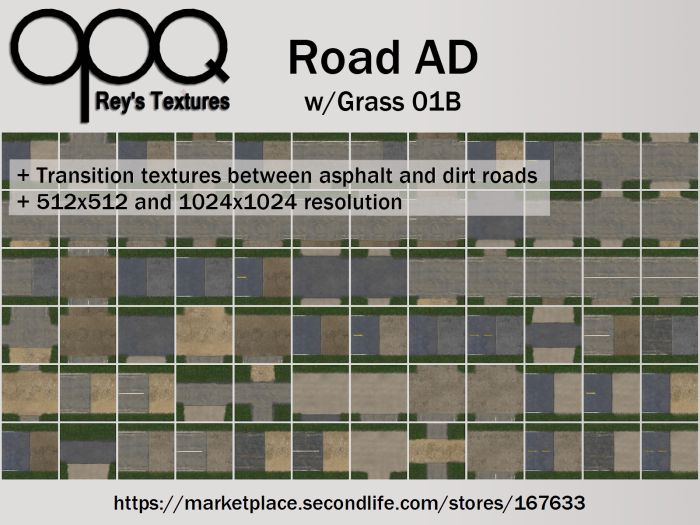 Second Life Marketplace - Asphalt to Dirt Road Transitional Textures ...