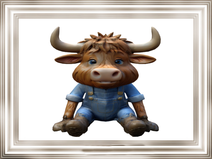 Second Life Marketplace - HB: Cartoon Highland Cow w mud FULL PERM