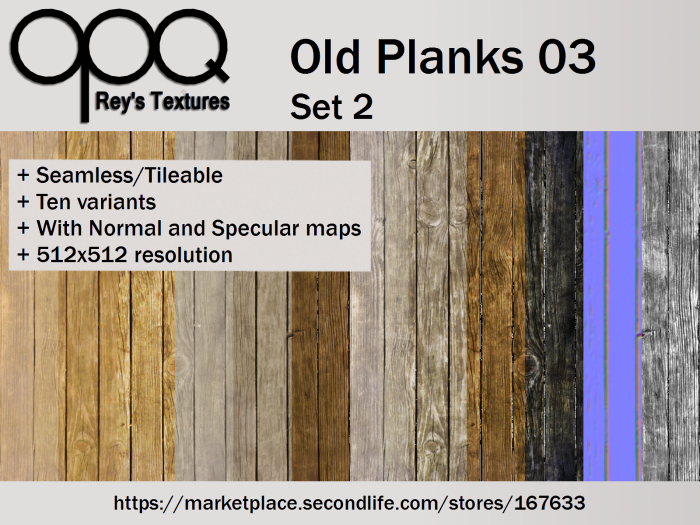 Second Life Marketplace - Rey's Old Planks 03 Set 2 - Old Wood Plank ...