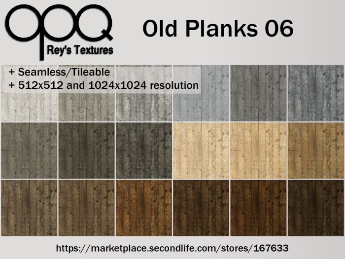 Second Life Marketplace - Rey's Old Planks 06 - Rough Old and new Wood ...