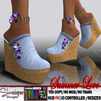 Second Life Marketplace - **SD** Summer Jean Clogs Wedges RGB HUD
