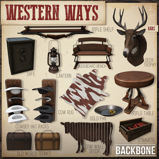 Second Life Marketplace - BackBone Western Ways - Old World Safe