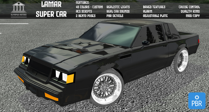 Second Life Marketplace - NEW! Olympus Motors | Lamar Super Car [in 46 ...
