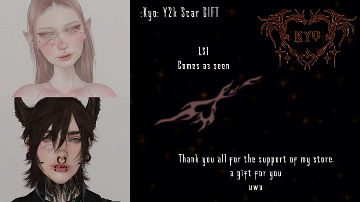 Second Life Marketplace - :Kyo: Y2k Scar GIFT