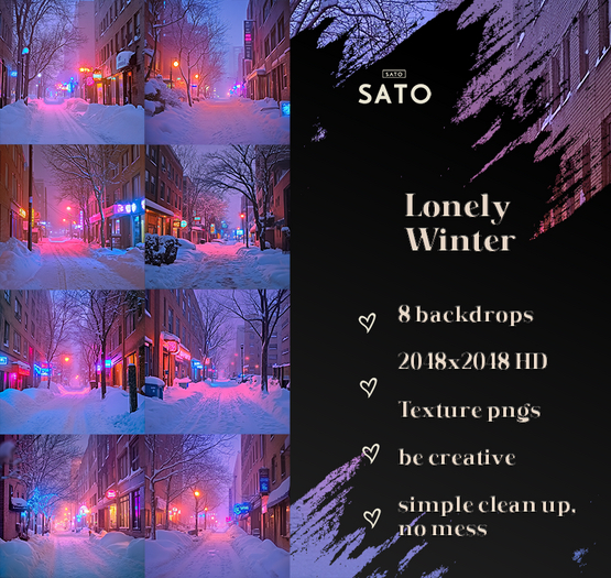 Second Life Marketplace - SATO - Lonely Winter Backdrops (UNPACK)