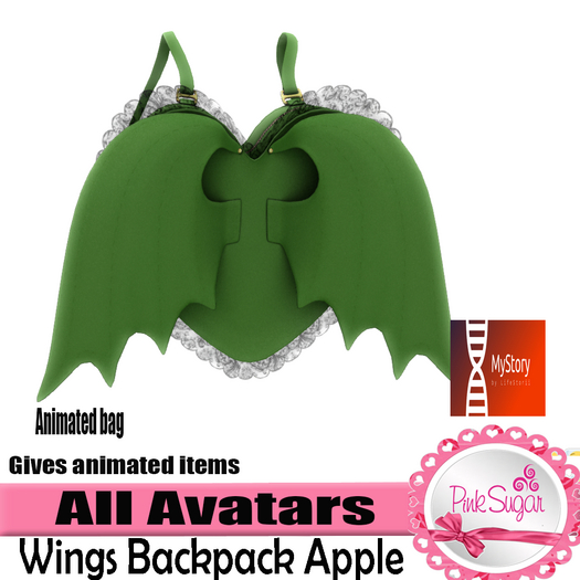 Second Life Marketplace - PS Mystory Wings Backpack Poison Apple