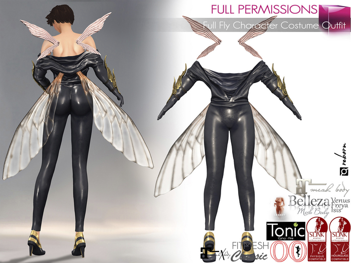 Second Life Marketplace - Fantasy Avian Warrior Bodysuit w Metallic ...