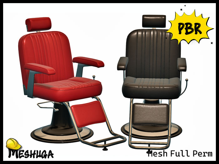 Second Life Marketplace - Meshuga PBR Hairdresser - Barber Leather ...
