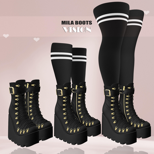 Second Life Marketplace - {ViSion} // Mila Boots - FATPACK - LaraX ...