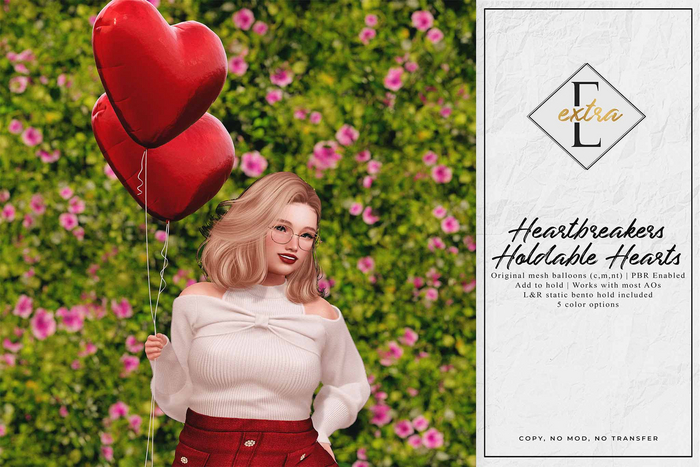 Second Life Marketplace - -Extra- Heartbreakers Holdable Heart Balloons