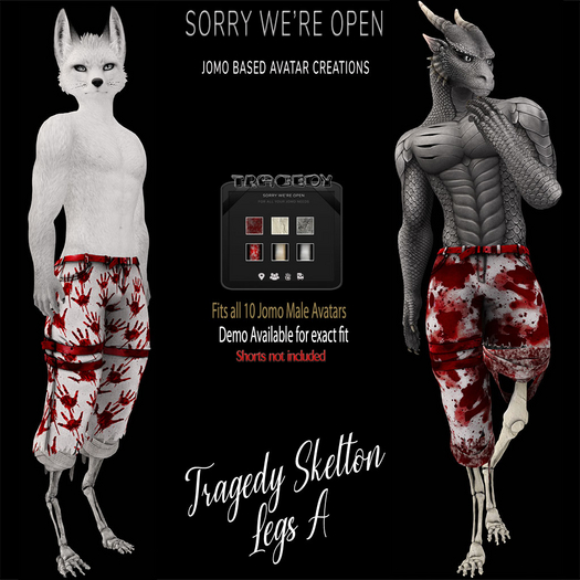 Second Life Marketplace - SWO Tragedy Skeleton Legs A for Jomo M Avatars