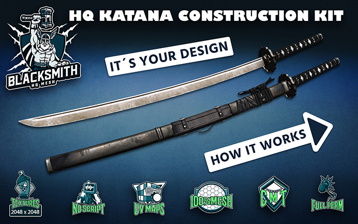 Second Life Marketplace - Katana Sword Construction Kit – Full Perm