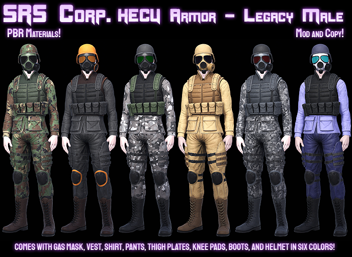 Second Life Marketplace - Srs Corp. HECU Armor - Legacy Male