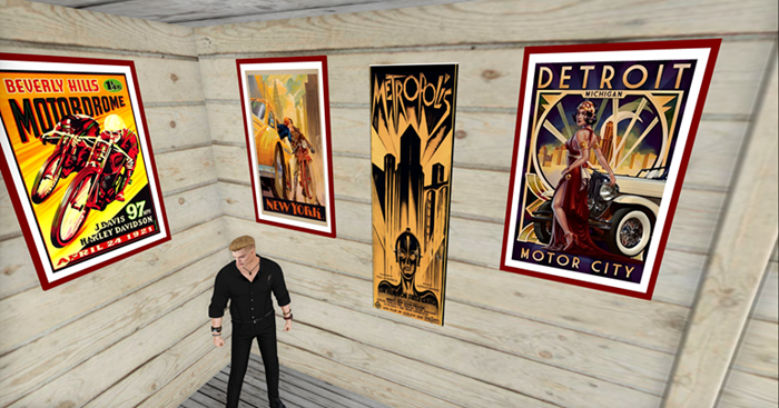 Second Life Marketplace - Set of 4 Art Deco Posters - Vintage Elegance ...