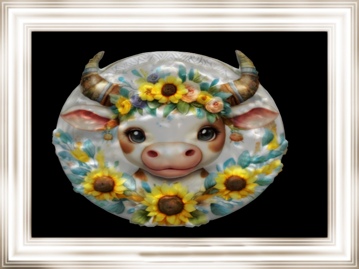 Second Life Marketplace - HB: Highland Sunflower Cow Wall Decor FULL ...