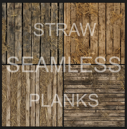 Second Life Marketplace - Seamless - Barn Ground Straw Planks x4