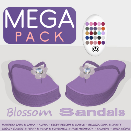 Second Life Marketplace - Blossom Sandals-Mega Pack-Maitreya Lara-LaraX ...