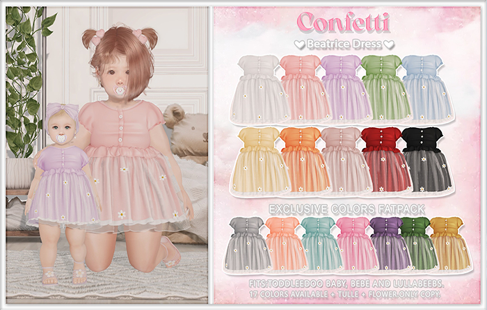 Second Life Marketplace - Confetti. Beatrice Dress - DEMO