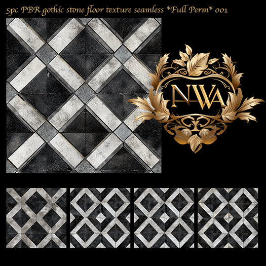 Second Life Marketplace - 5pc PBR gothic stone floor texture seamless ...