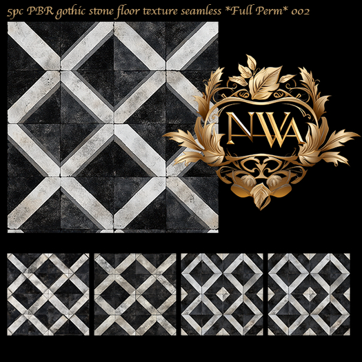 Second Life Marketplace - 5pc PBR gothic stone floor texture seamless ...
