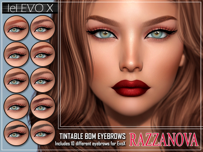 Second Life Marketplace - EvoX MakeUp - Female Eyebrows - Tintable eyebrows
