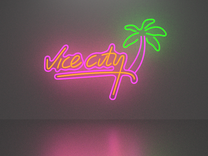 Second Life Marketplace - Vice city 1 neon sign Full Permission