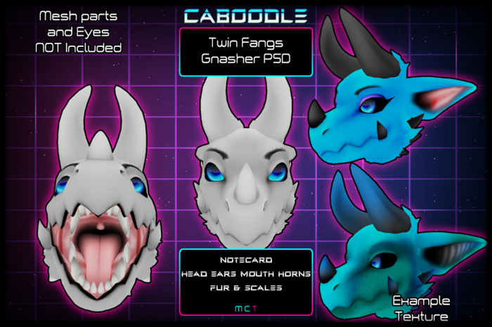 Second Life Marketplace - {C} Twin Fangs Gnasty Gnasher PSD Kit