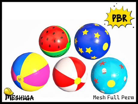 Second Life Marketplace - Meshuga PBR Summer Fun - Beach Ball FULL PERM ...