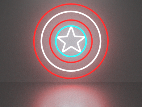 Second Life Marketplace - Captain America's shield neon sign Full ...