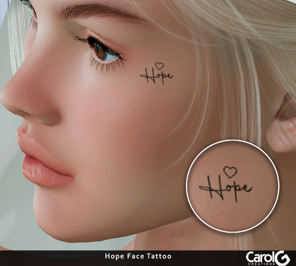 Second Life Marketplace - [CAROLG] Hope Face Tattoo