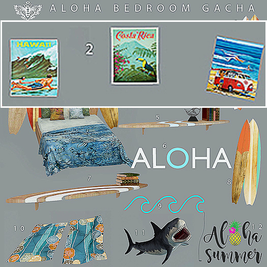 Second Life Marketplace - Bee Designs Aloha Bedroom gacha 2