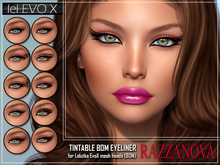 Second Life Marketplace - EvoX MakeUp - Tintable Eyeliner - Fatpack